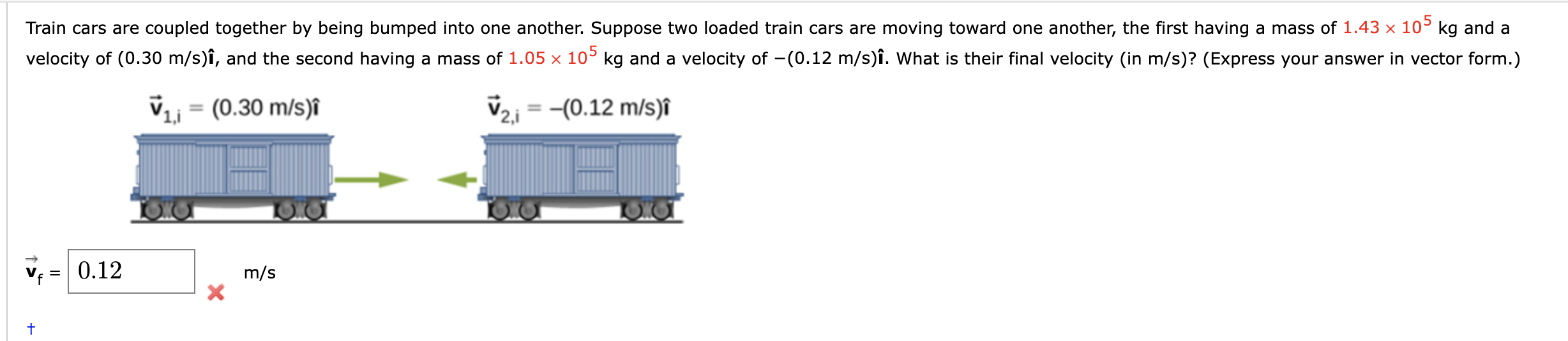 Solved Train cars are coupled together by being bumped into | Chegg.com