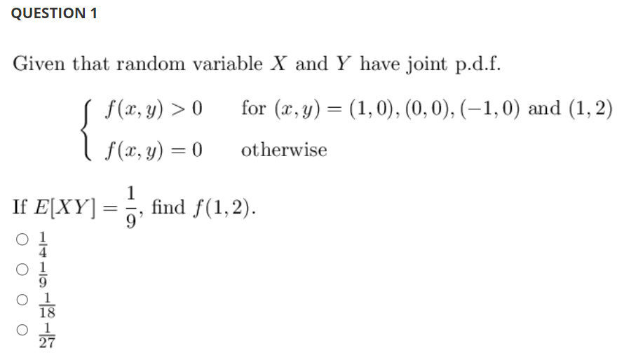Solved Given that random variable X and Y have joint p.d.f. | Chegg.com