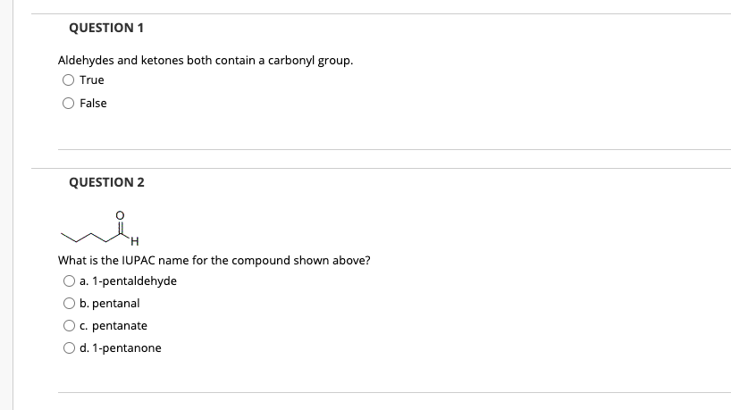 Solved QUESTION 1 Aldehydes and ketones both contain a | Chegg.com