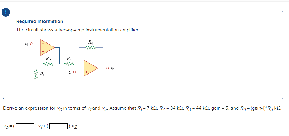 Solved Required information The circuit shows a two-op-amp | Chegg.com