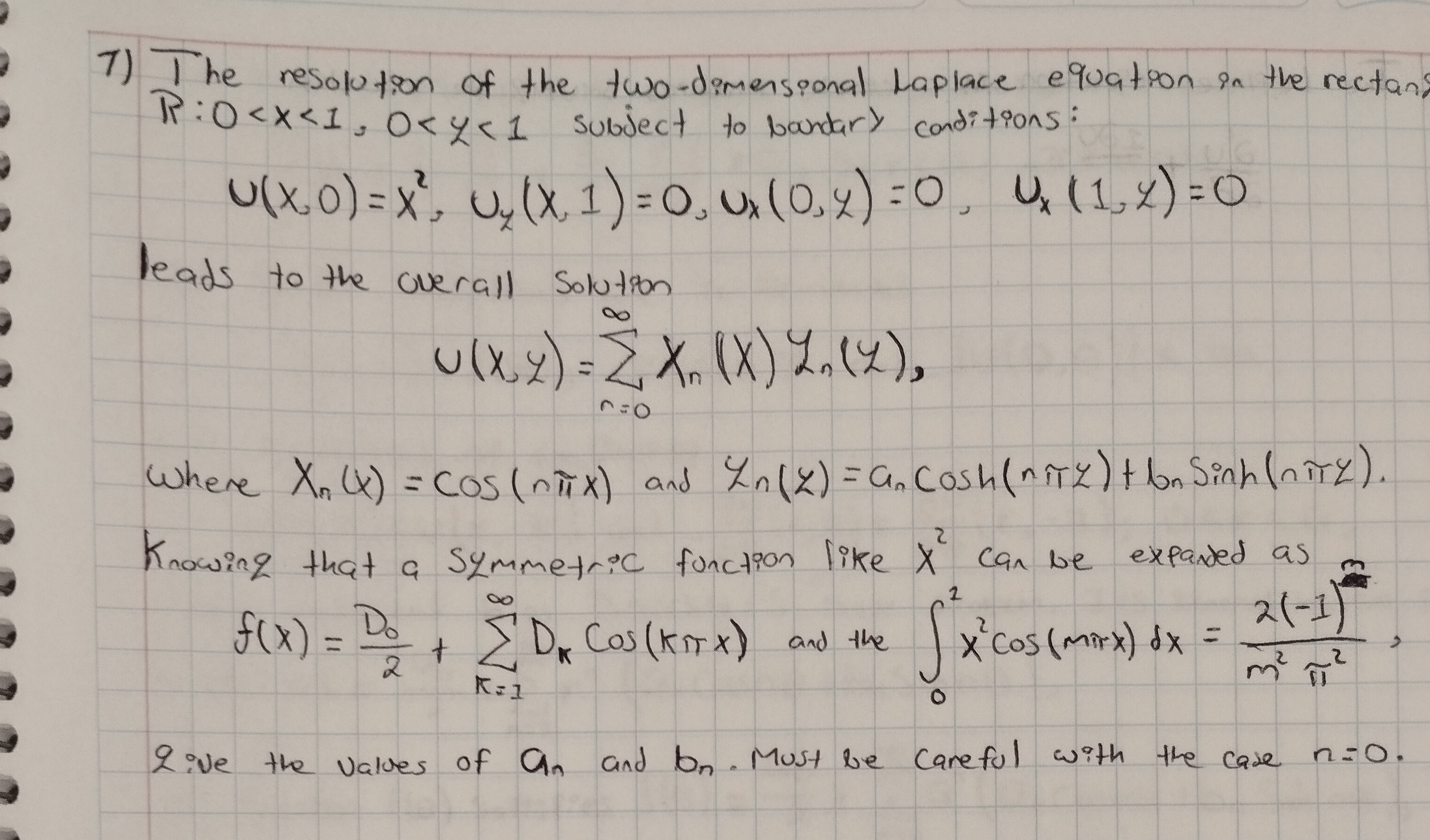 7) The resolution of the two-dimensional Laplace | Chegg.com