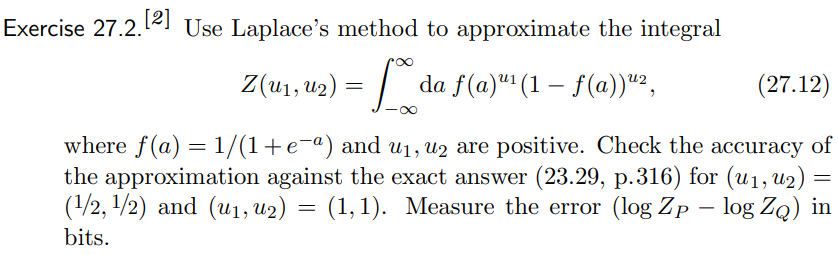 Solved Use Laplace's method to approximate the | Chegg.com