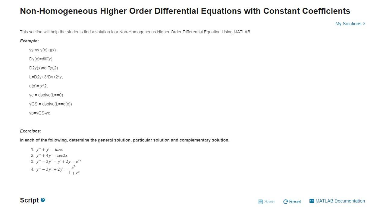 Solved Non-Homogeneous Higher Order Differential Equations | Chegg.com