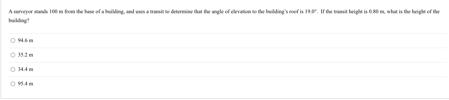 Solved building? 94.6 m 35.2 m 34.4 m 95.4 m | Chegg.com