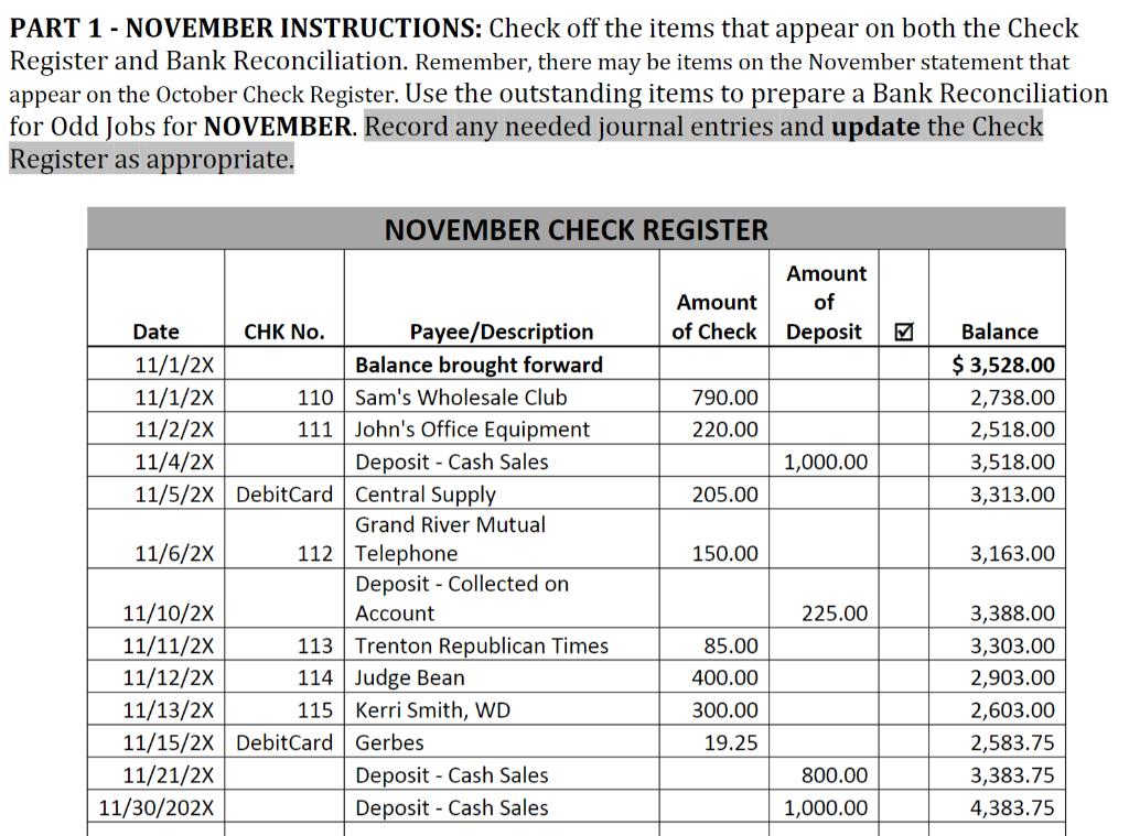 Solved Please help complete the bank reconciliations for | Chegg.com