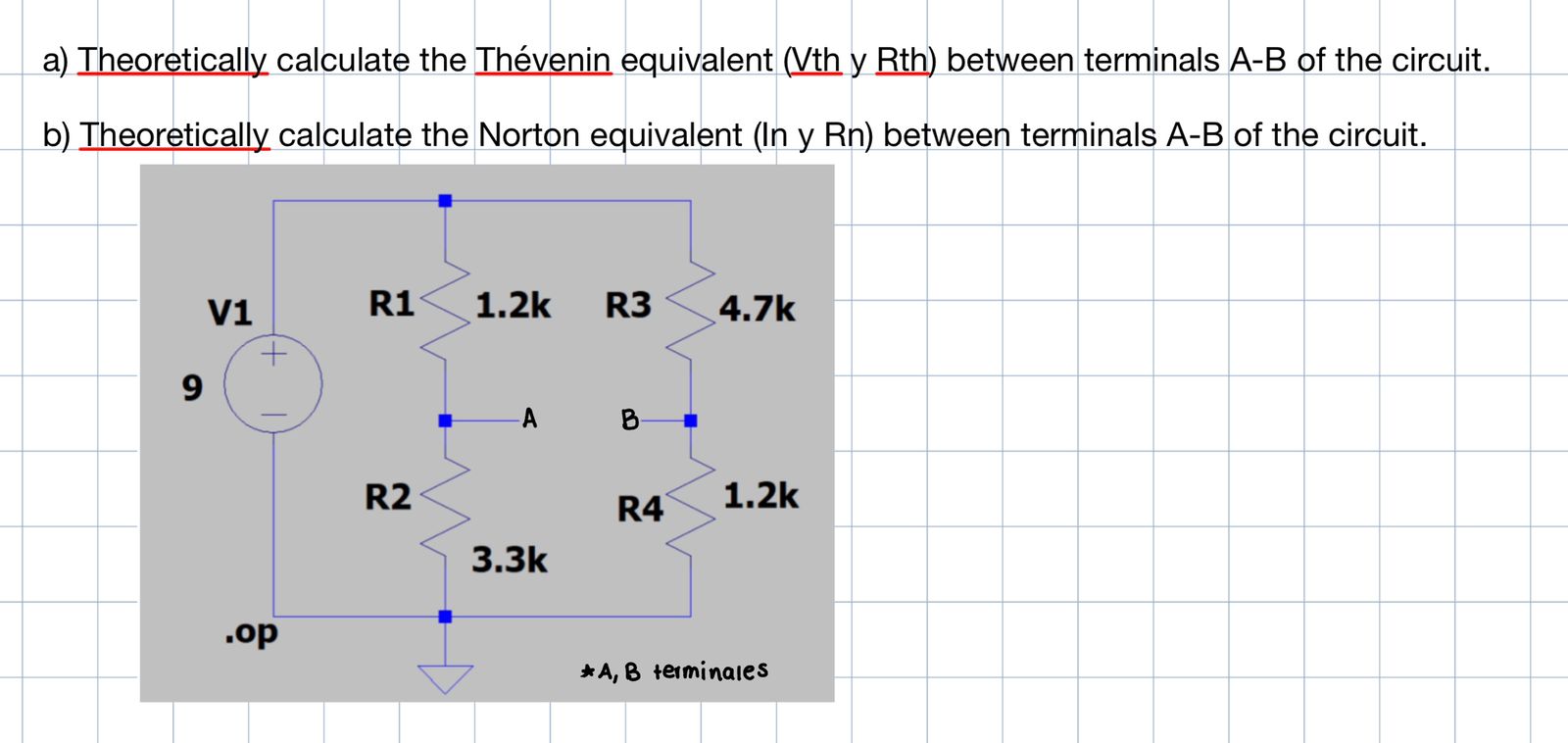 Solved a) ﻿Theoretically calculate the Thévenin equivalent | Chegg.com