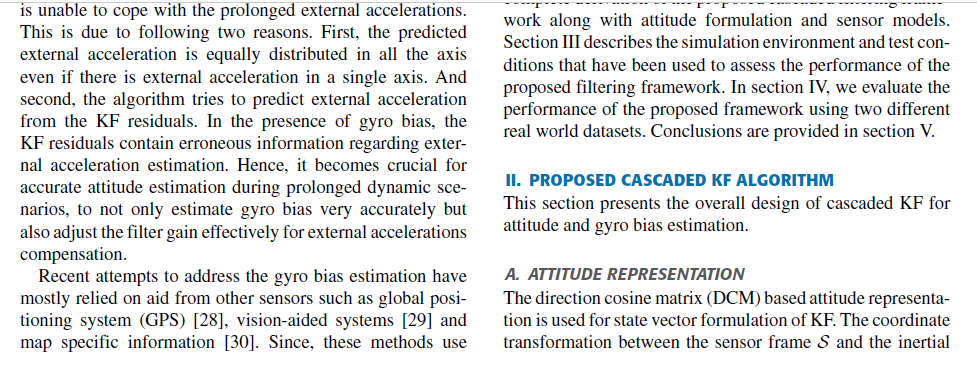 Cascaded Kalman Filtering Based Attitude And Gyro