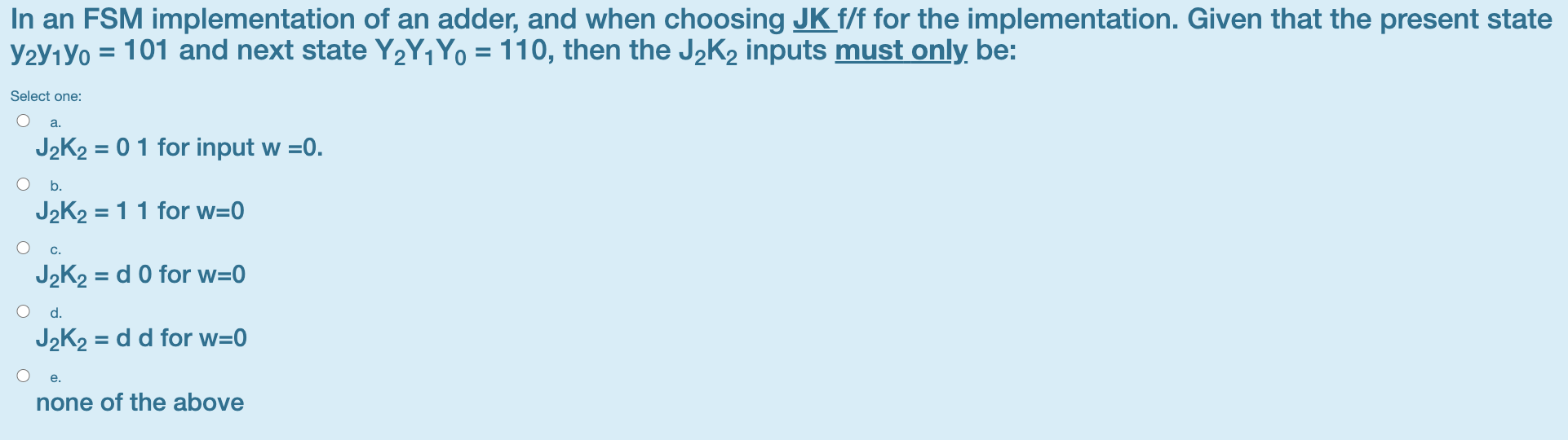 Solved In an FSM implementation of an adder, and when | Chegg.com