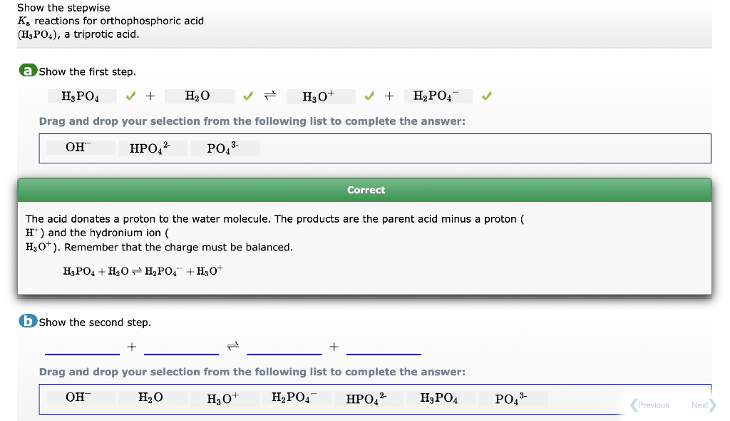 Solved Show the stepwise Ka reactions for orthophosphoric | Chegg.com