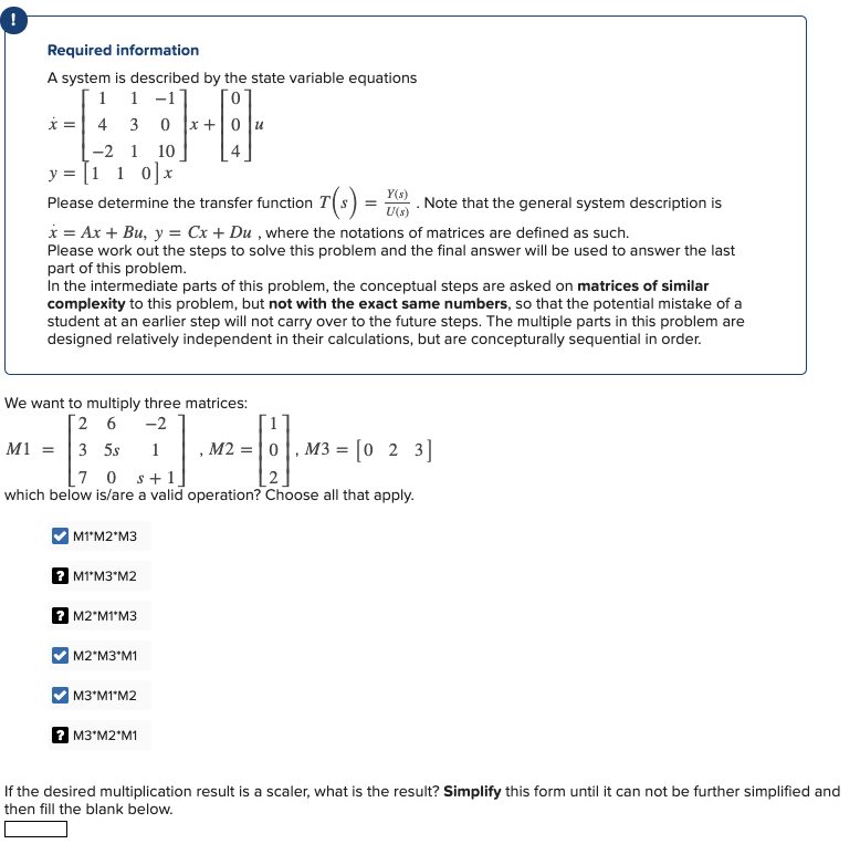 Solved Required information A system is described by the | Chegg.com
