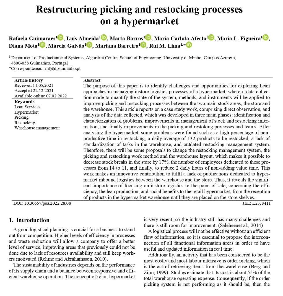 Solved Restructuring picking and restocking processes on a | Chegg.com