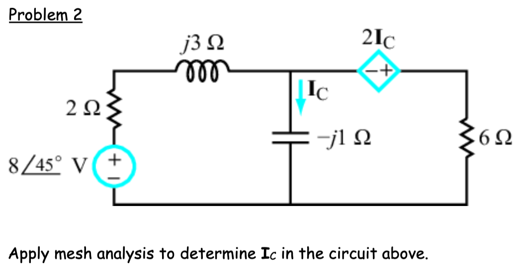 Solved Apply mesh analysis to ﻿determine Ic in ﻿the circuit | Chegg.com