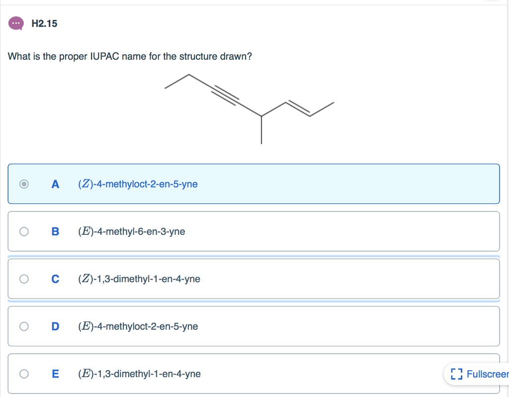 Solved H2.15 What is the proper IUPAC name for the structure | Chegg.com