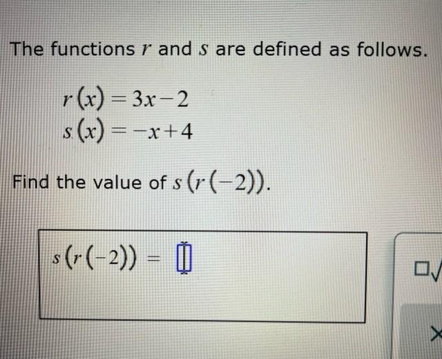 Solved The functions r and s are defined as follows. r(x) = | Chegg.com