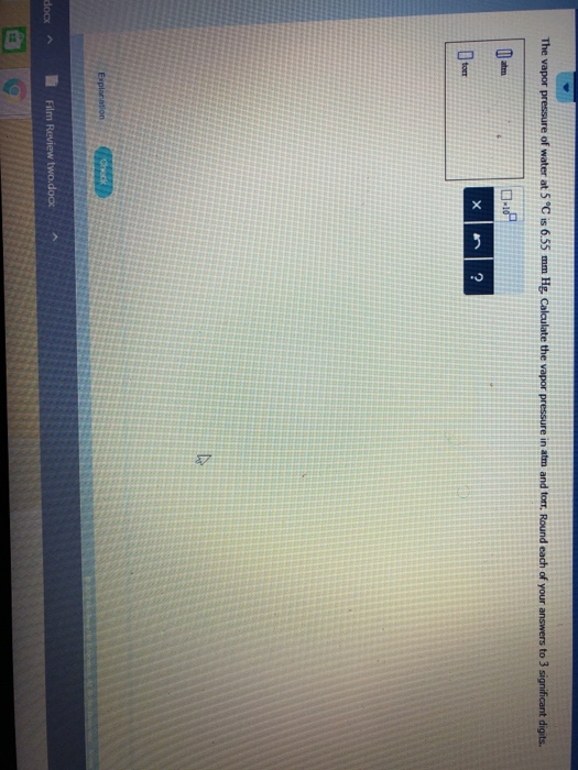 Solved The vapor pressure of water at 5°C is 6.55 mm Hg, | Chegg.com