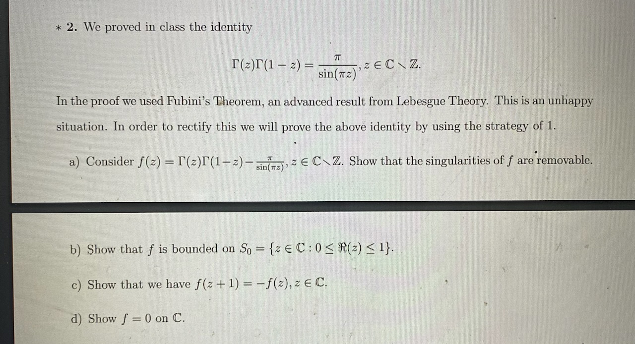 Solved 2. We proved in class the identity | Chegg.com