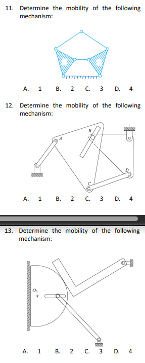 Solved Determine the mobility (degree of freedom) ﻿of the | Chegg.com
