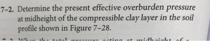 Solved 7-2. Determine the present effective overburden | Chegg.com