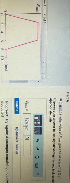 Solved In (Figure 1), what value of Fmax gives an impulse of | Chegg.com