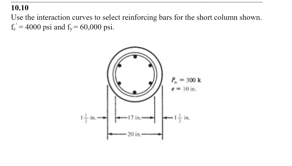 Solved Use the interaction curves to select reinforcing bars | Chegg.com