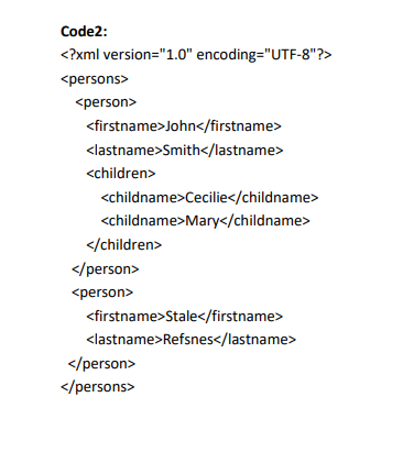 Solved Hw 12: The following is a given XML code where person | Chegg.com