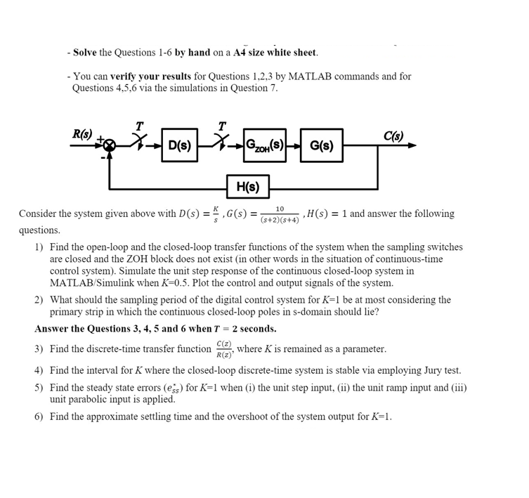 Solved - Solve the Questions 1-6 by hand on a A4 size white | Chegg.com