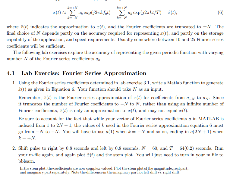 Solved 3.1 Lab Exercise: Fourier Series Analysis Equation 1. | Chegg.com
