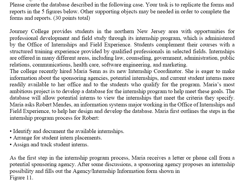 Using Microsoft Access create the following database | Chegg.com