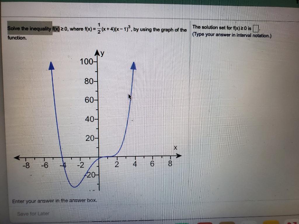 Solved Solve the inequality f(x) 20, where f(x) = function. | Chegg.com