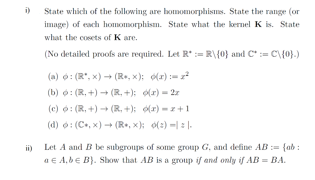 Solved State which of the following are homomorphisms. State | Chegg.com