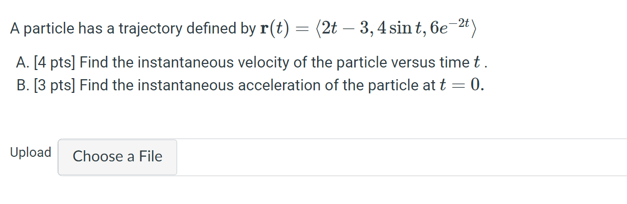 Solved A particle has a trajectory defined by r(t) = (2t – | Chegg.com