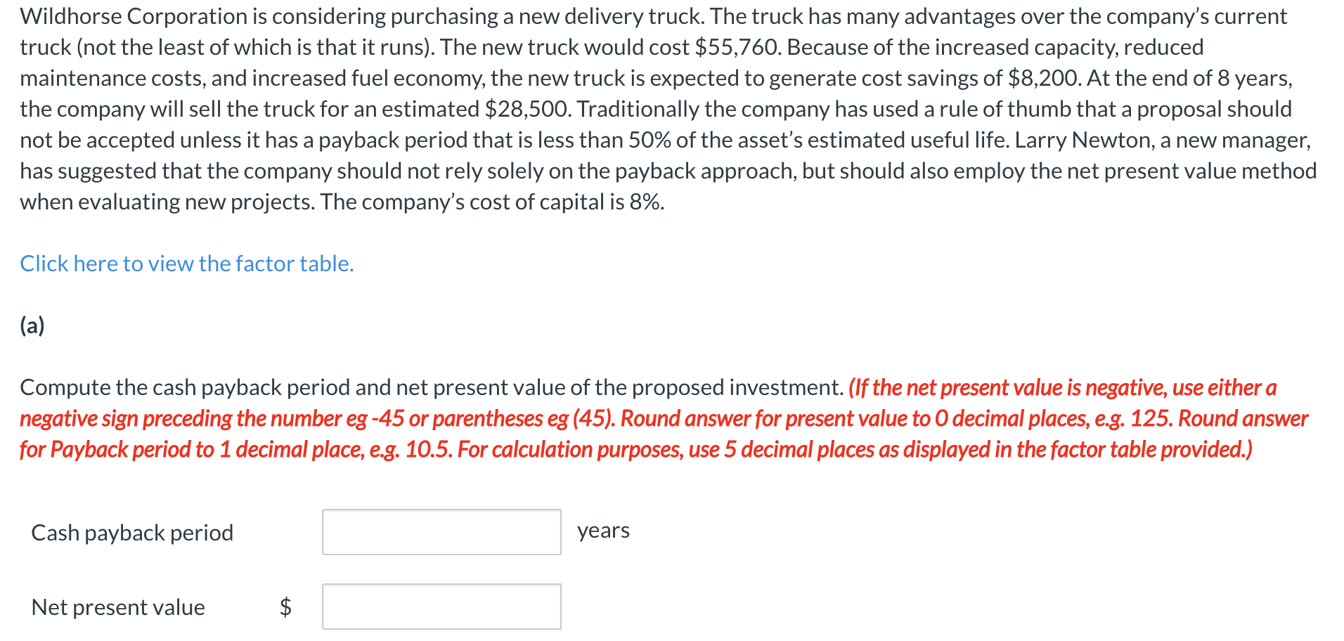 Solved Wildhorse Corporation is considering purchasing a new | Chegg.com
