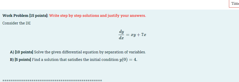 Solved Time Work Problem (15 points]: Write step by step | Chegg.com