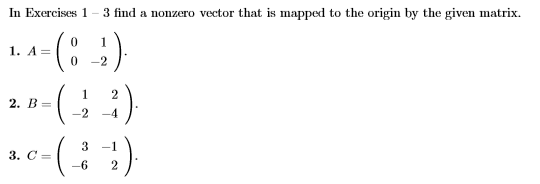 Solved In Exercises 1 - 3 find a nonzero vector that is | Chegg.com
