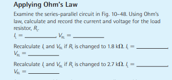 Solved Applying Ohm's Law Examine the series-parallel | Chegg.com