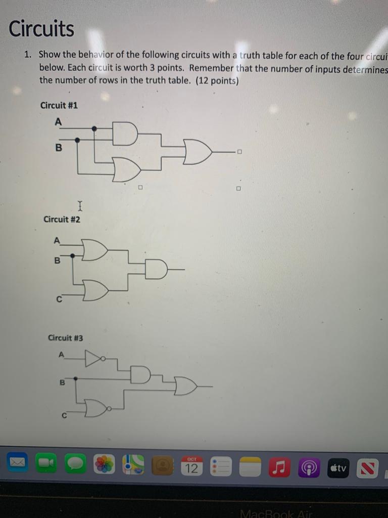 Solved Circuits 1. Show the behavior of the following | Chegg.com