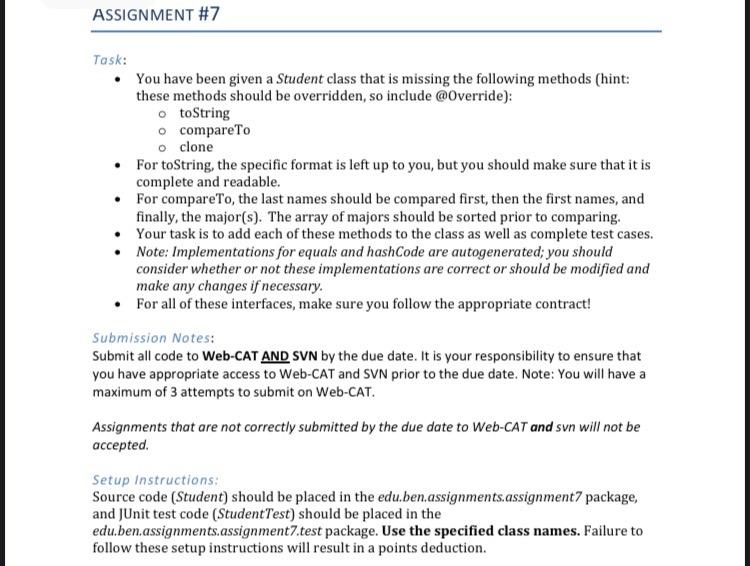 Solved ASSIGNMENT #7 Task: • You have been given a Student | Chegg.com