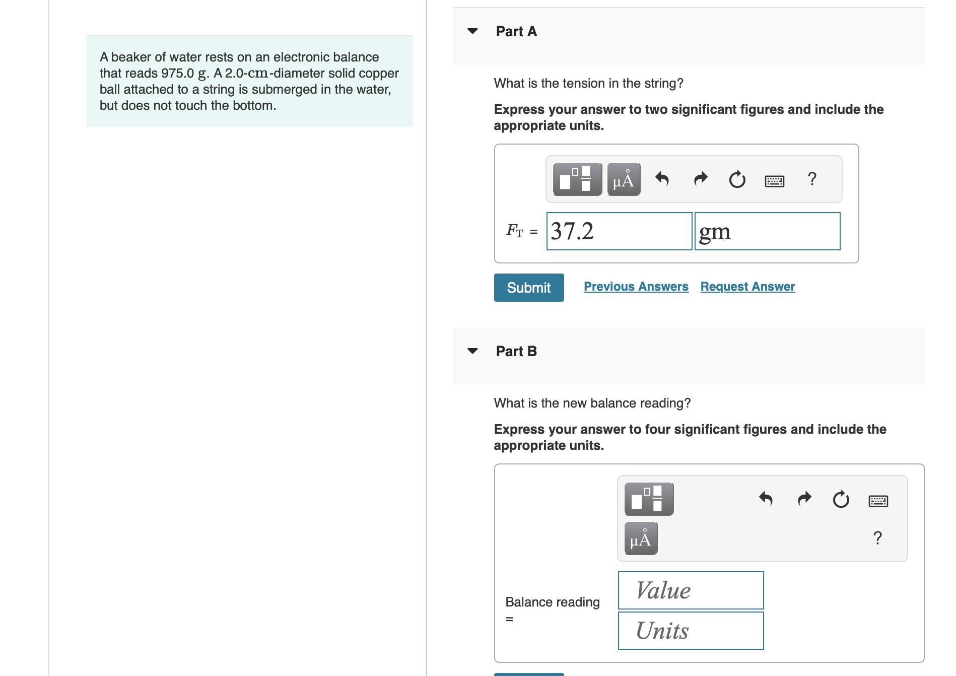 Solved Part AA beaker of water rests on an electronic | Chegg.com