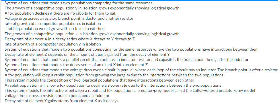 Solved Match the equation with it's description (equations | Chegg.com