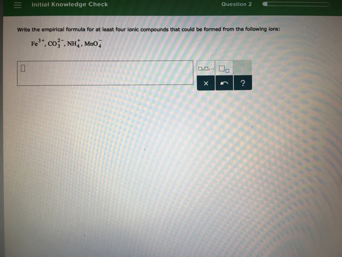 Solved Initial Knowledge Check Question 2 Write the | Chegg.com