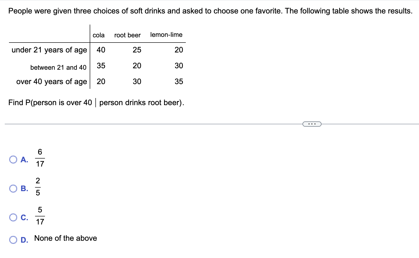Solved People were given three choices of soft drinks and | Chegg.com Solved People were given three choices of soft drinks and | Chegg.com