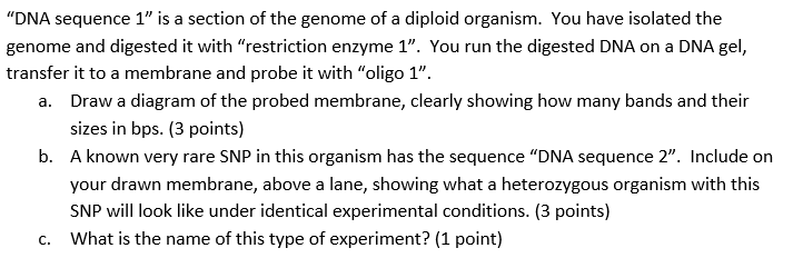 Solved If we are given DNA sequence 1 and R.E is given along | Chegg.com