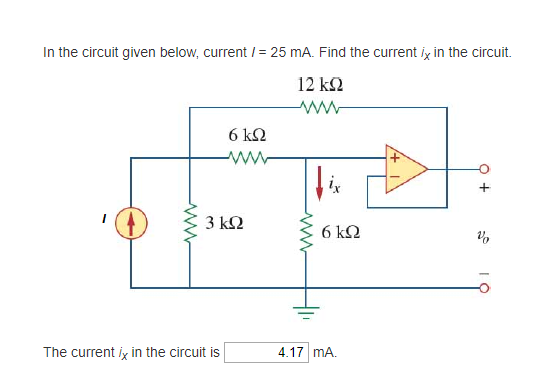 Solved In the circuit given below, current 25 mA. Find the | Chegg.com