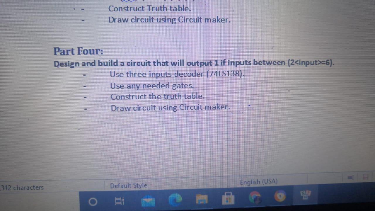 Solved Construct Truth table. Draw circuit using Circuit | Chegg.com