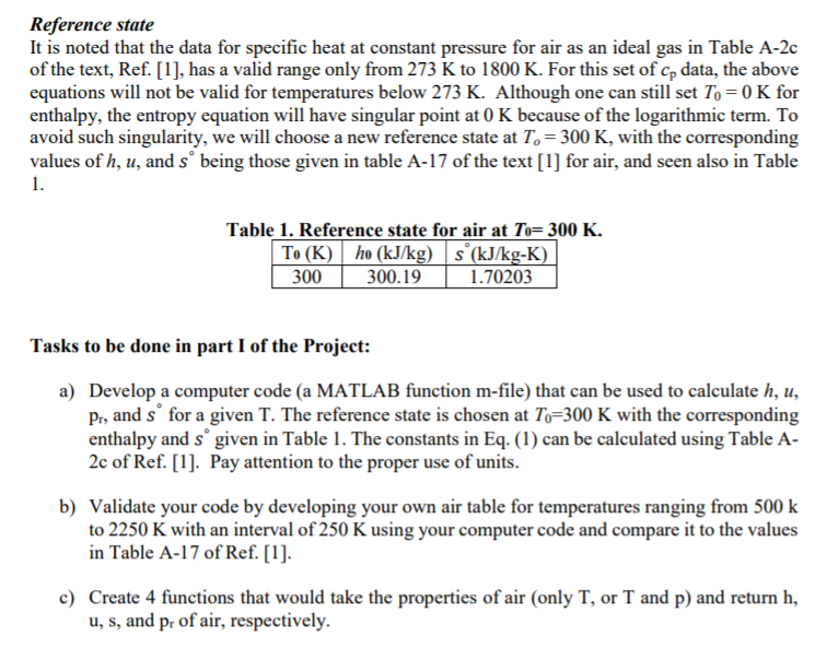 Solved Reference state It is noted that the data for | Chegg.com
