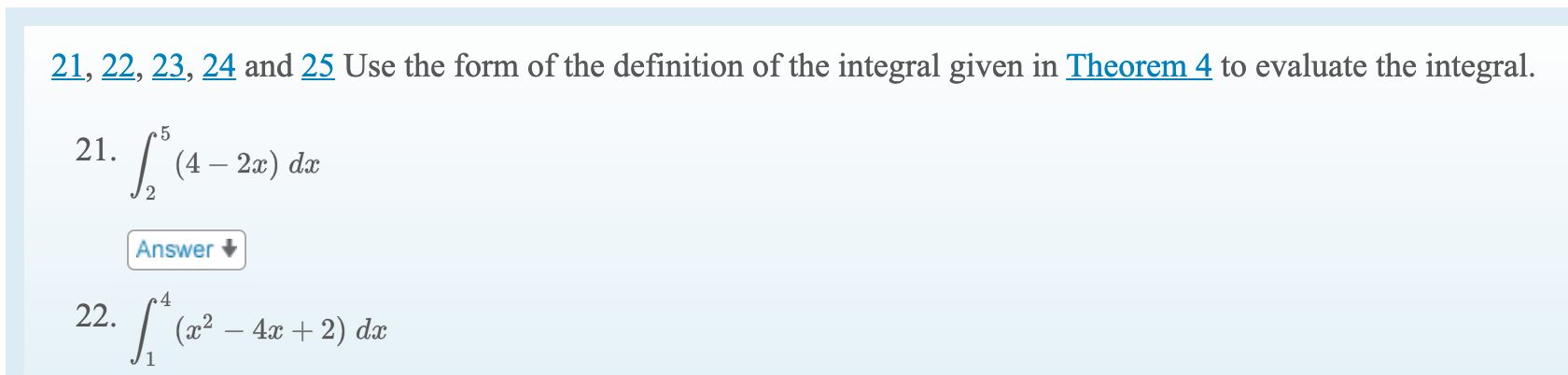Solved 21, 22, 23, 24 and 25 Use the form of the definition | Chegg.com