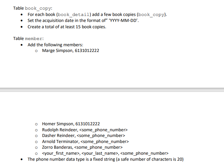 Table book_copy: For each book (book_detail) add a | Chegg.com