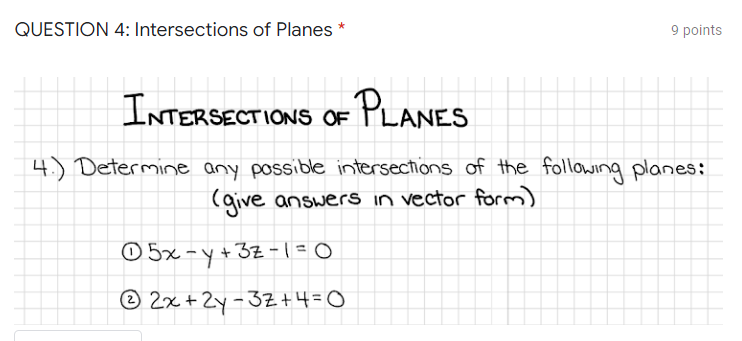 Solved QUESTION 4: Intersections of Planes 9 points | Chegg.com