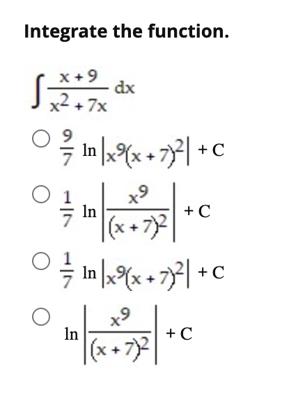 Solved Integrate the function. | Chegg.com