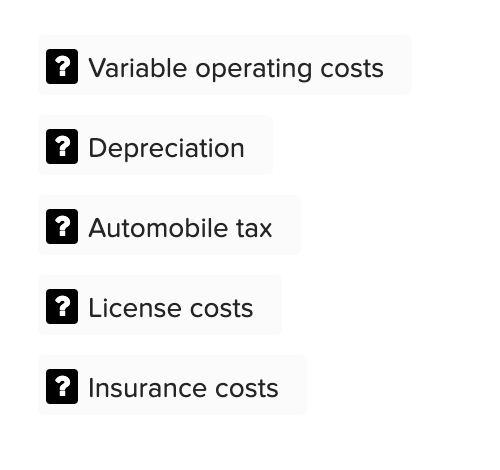 Solved The variable operating cost consists of gasoline, | Chegg.com